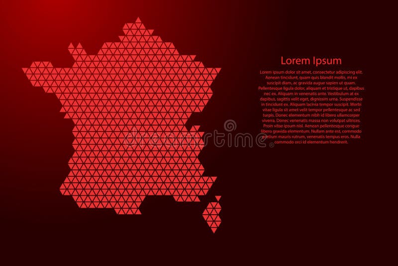 France Map Abstract Schematic from Red Triangles Repeating Pattern ...