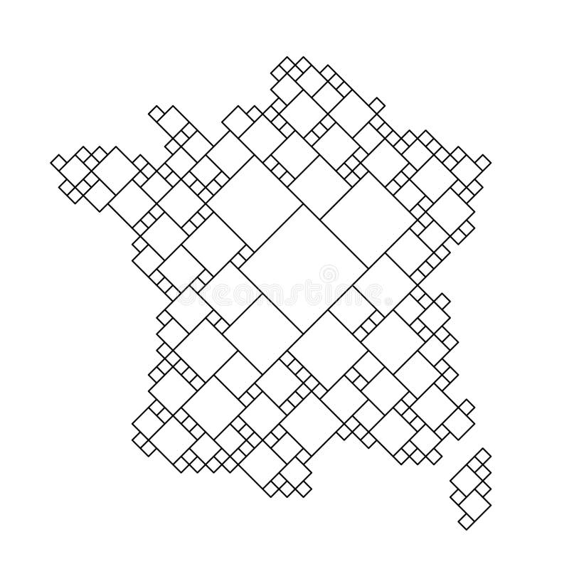 The France Map of Black Contour Curves Vector Illustration Stock Vector ...