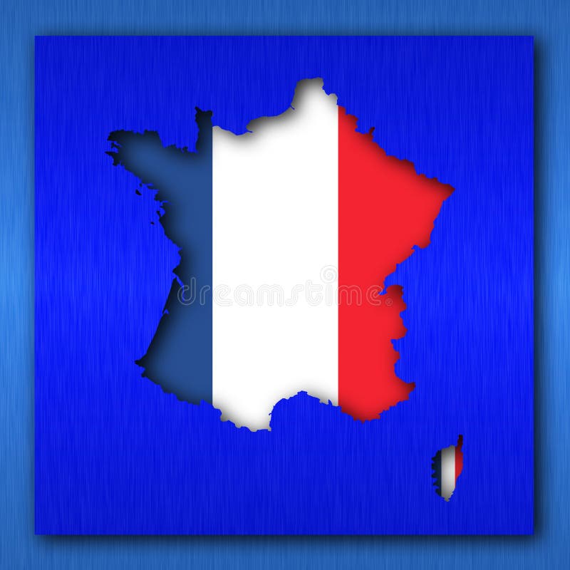France Map in Blue Background Stock Illustration - Illustration of ...