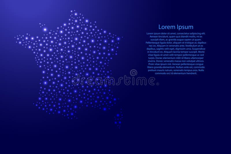 France Map from Blue and Glowing Space Stars Abstract Concept Geometric ...