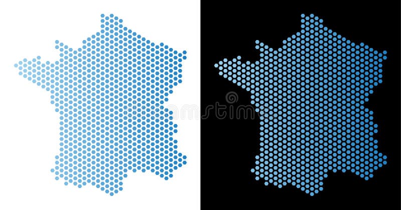 France Map Hex-Tile Scheme stock vector. Illustration of dotted - 119066520