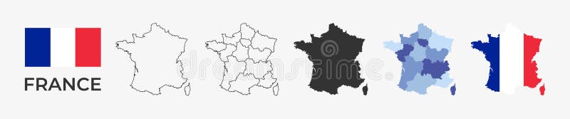 France Map Icon Set. French Map Icons Stock Vector - Illustration of ...