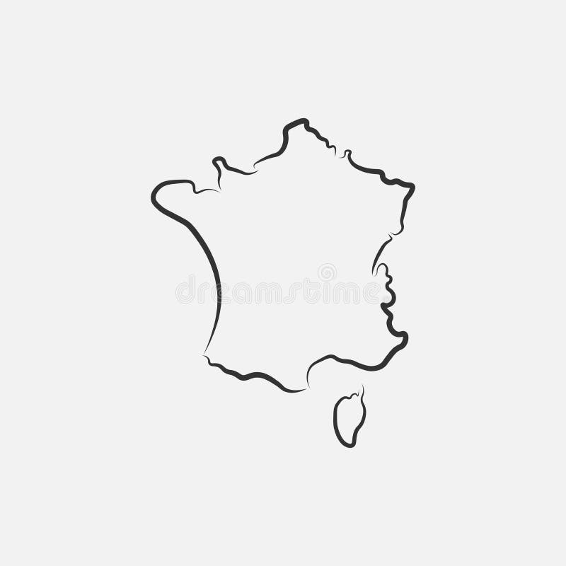 France Map in Line Style. Vector Illustration. Stock Vector ...