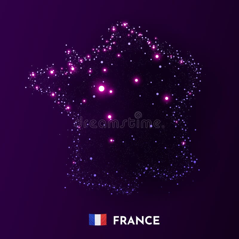 France Map Made of Stars and Dots. Globalization Concept. Space View ...