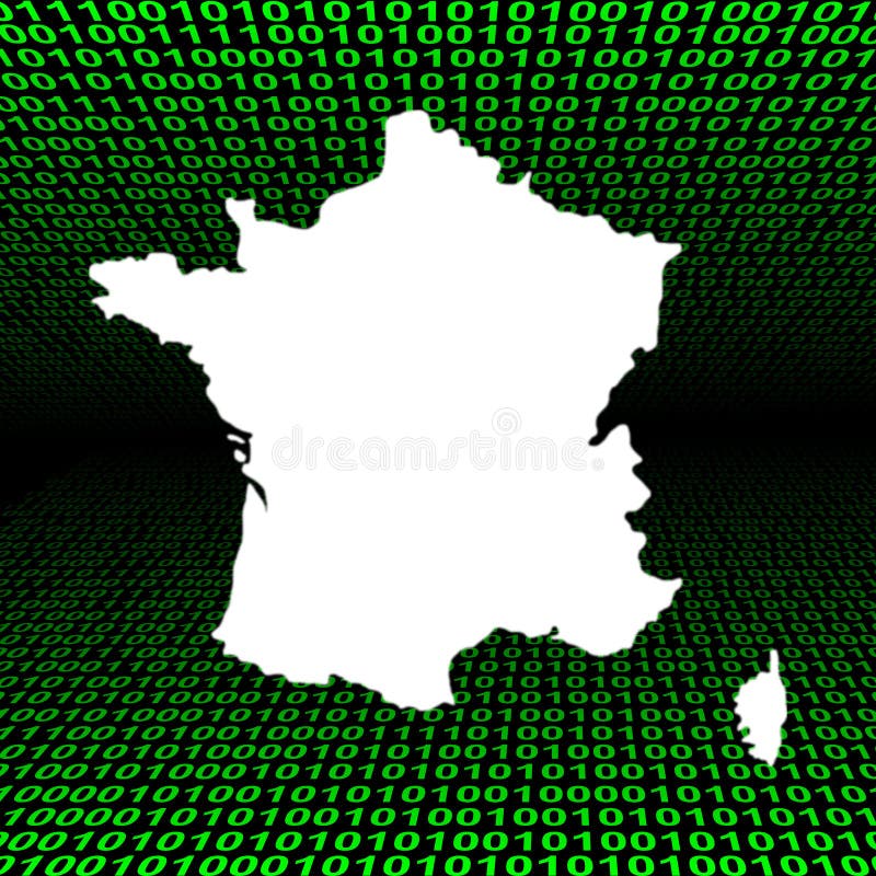 France Map Over Binary Code Stock Illustration - Illustration of ...