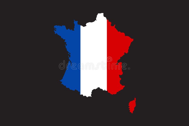 France Map Overlaid with the National Flag Stock Vector - Illustration ...