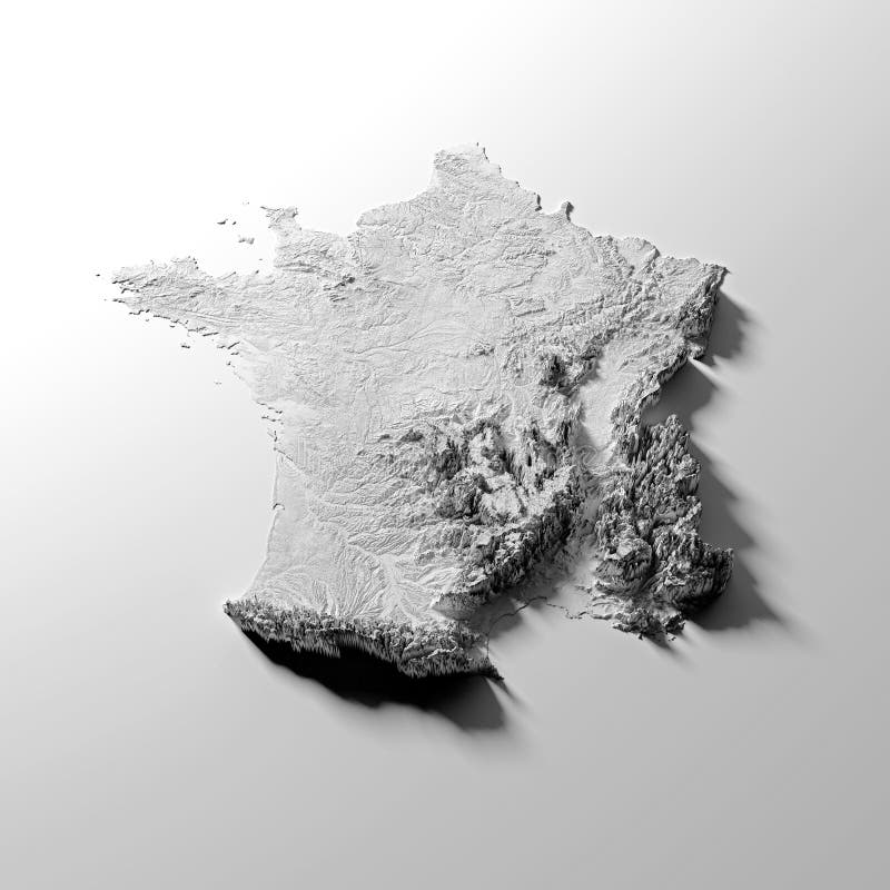France, 3D relief map stock illustration. Illustration of european ... France, 3D relief map stock illustration. Illustration of european ...