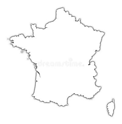 France map with shadow stock illustration. Illustration of mercator ...