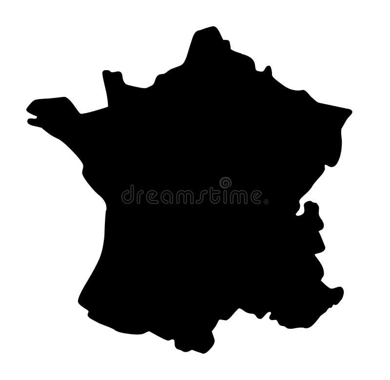 France Map Silhouette Vector Isolated Stock Vector - Illustration of ...