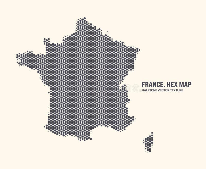 France Map Vector Hexagonal Half Tone Pattern Isolated on Light ...