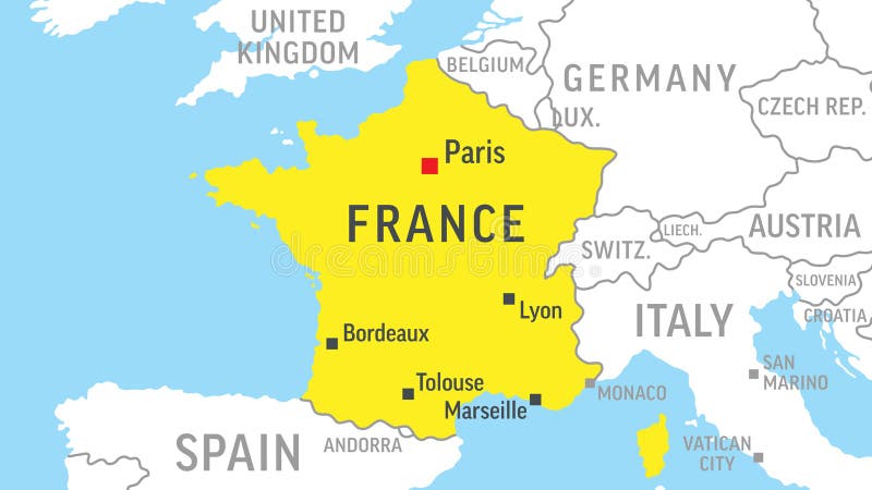 France Map. Zoom on World Map. Vector Illustration Stock Vector ...