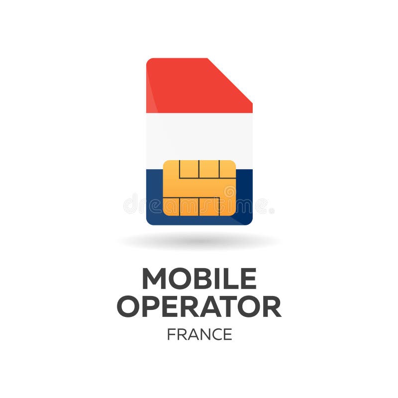 France Mobile Operator. SIM Card with Flag. Vector Illustration. Stock ...
