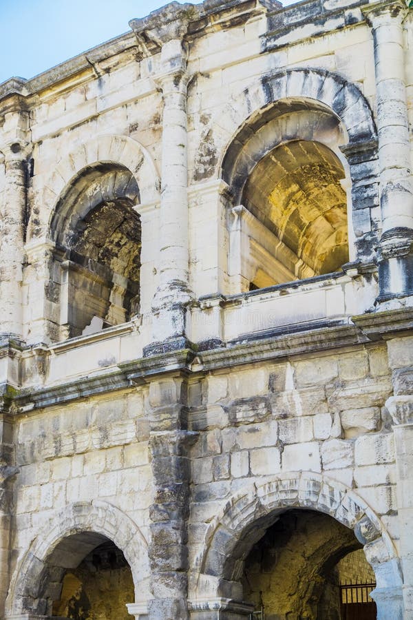 France Nimes August 4 2016 Exterior of the Arena of Nimes, France Stock ...