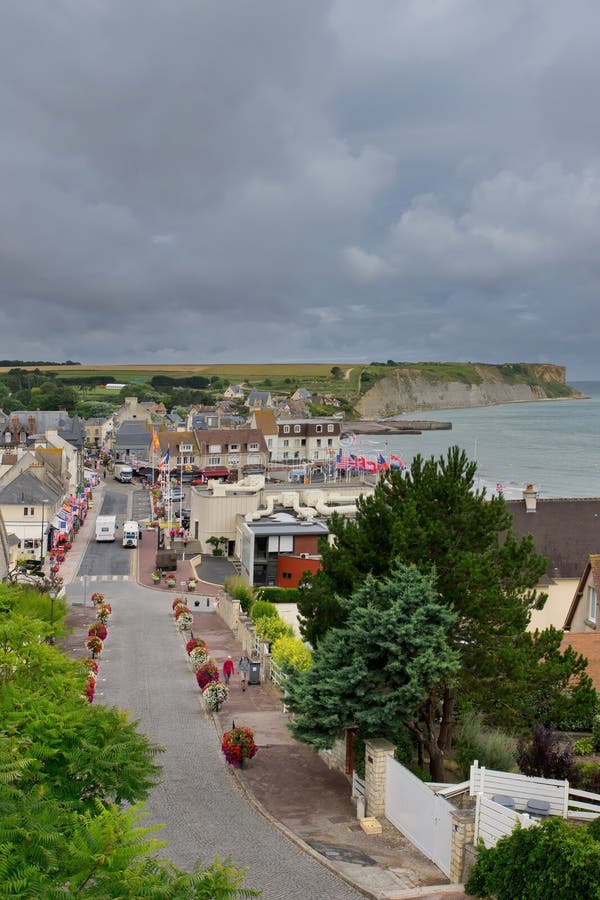 France, Normandy, View of Arromanches Stock Image - Image of world ...