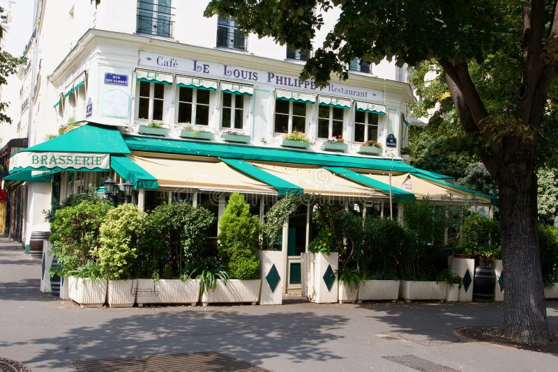 France Paris Cafe Le Louis Philippe 809299 Editorial Stock Image ...