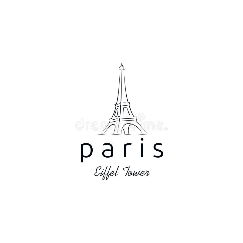 France Paris Eiffel Tower for Travel Logo Design Stock Vector ...