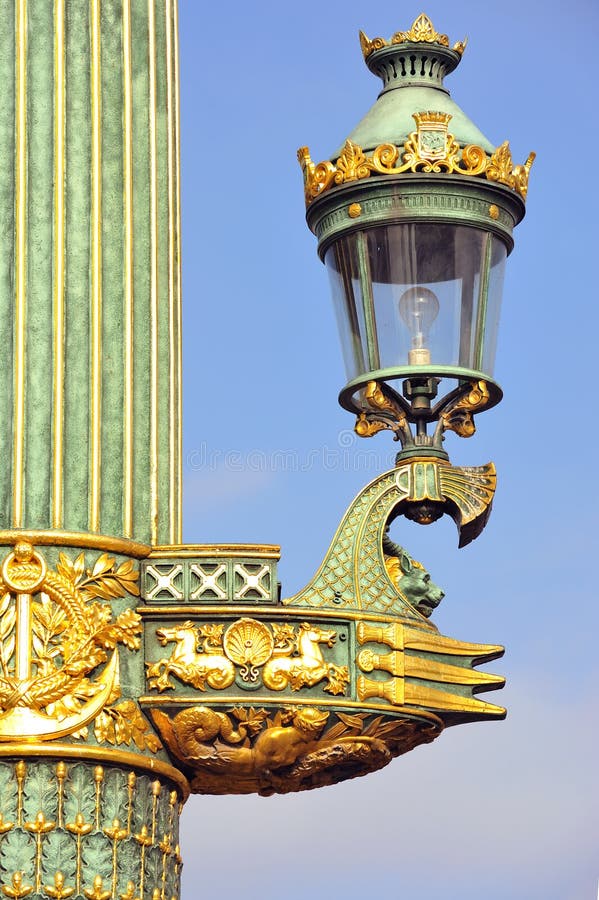 France, Paris: Old Lamp-post Stock Image - Image of artwork ...