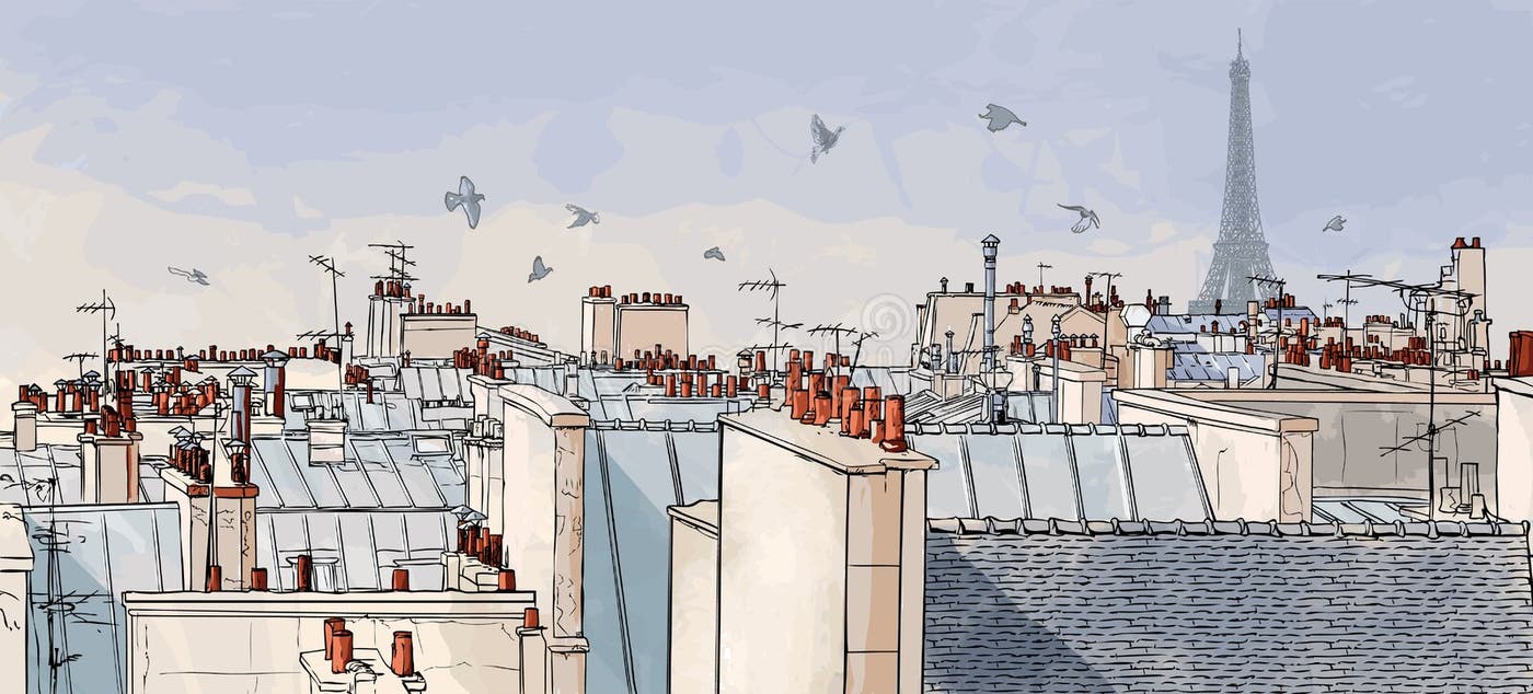 Paris Roof Stock Illustrations – 593 Paris Roof Stock Illustrations ...