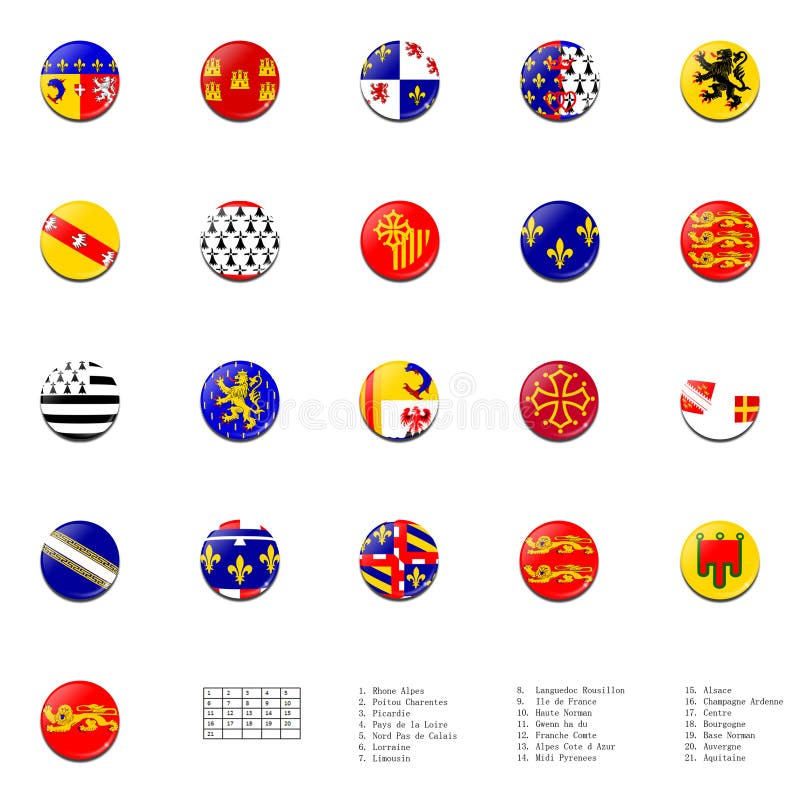 France regions flags ball stock illustration. Illustration of award ...