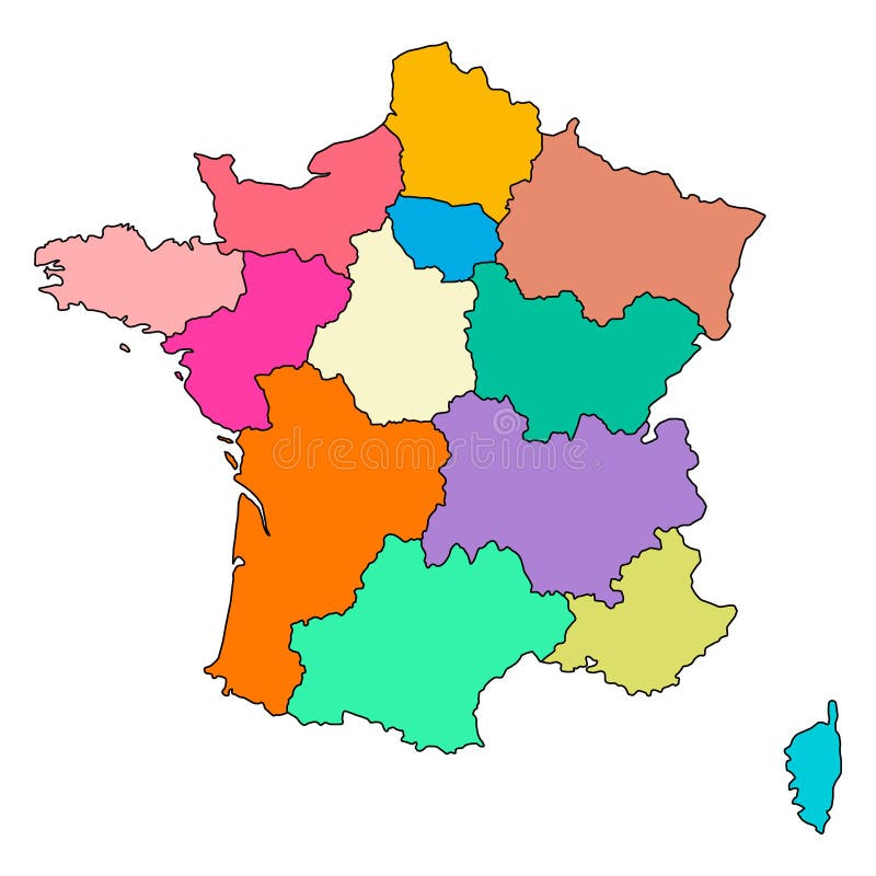 France Regions Map Symbol Shape, Travel Web Flat Concept Icon Symbol ...