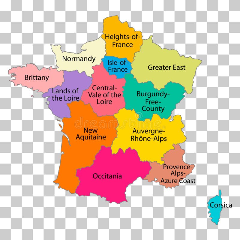 France Regions Map Symbol Shape, Travel Web Flat Concept Icon Symbol ...