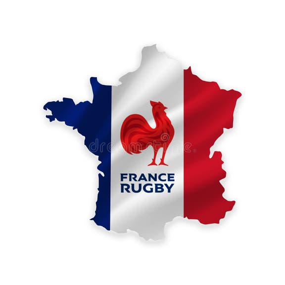 France Rugby Logo Map with Flag Stock Illustration - Illustration of ...