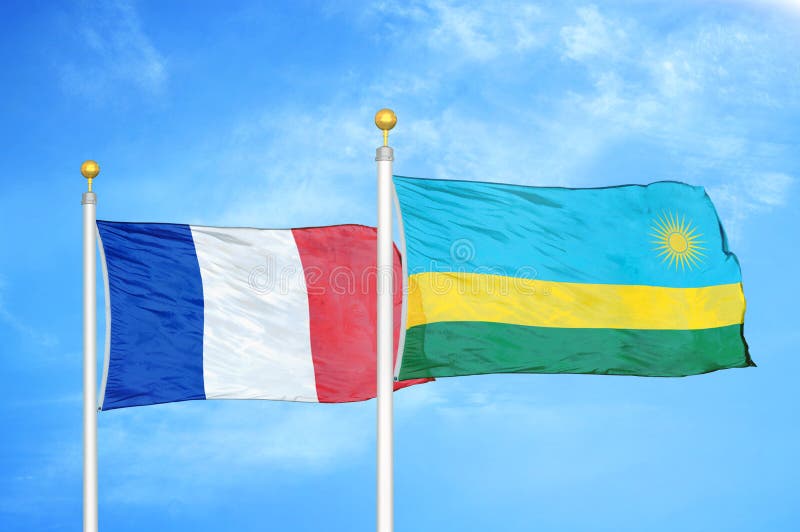Rwanda and French Southern and Antarctic Lands Two Flags Textile Cloth ...