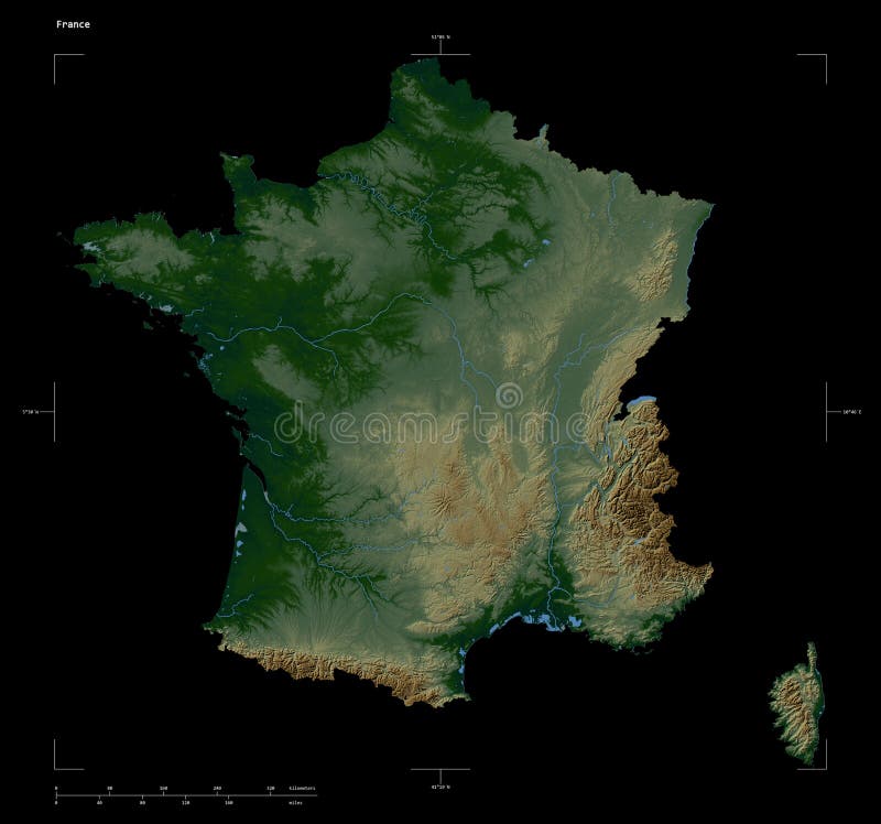 France Shape on Black. Physical Stock Illustration - Illustration of ...