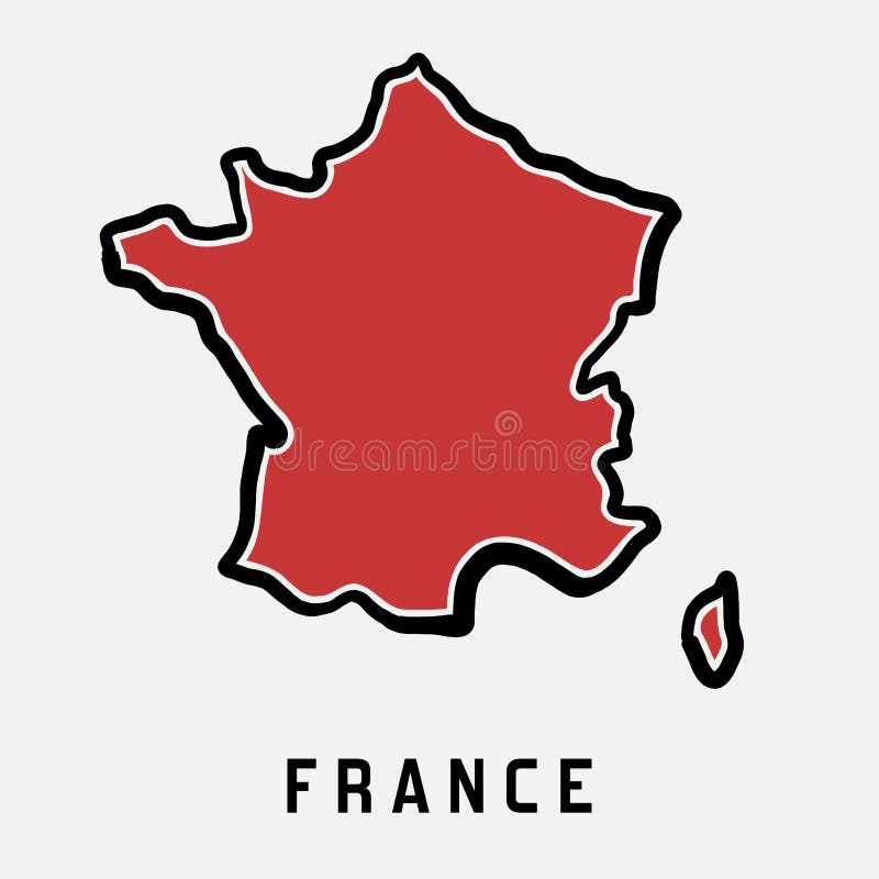 France simplified map stock vector. Illustration of smooth - 100123417