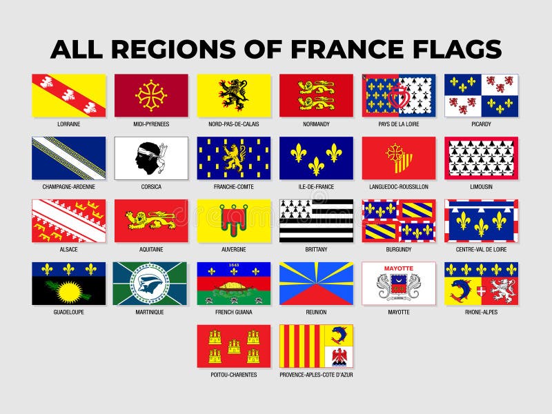 France States and States Flags Collection Design Template Stock Vector ...