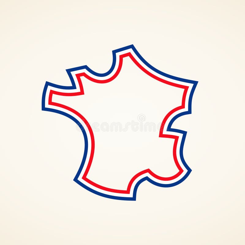 France - Stylized Outline Map in Colors of the Flag Stock Vector ...