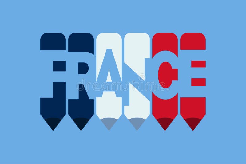 France Text with Pen Symbol Creative Ideas Design. Stock Vector ...
