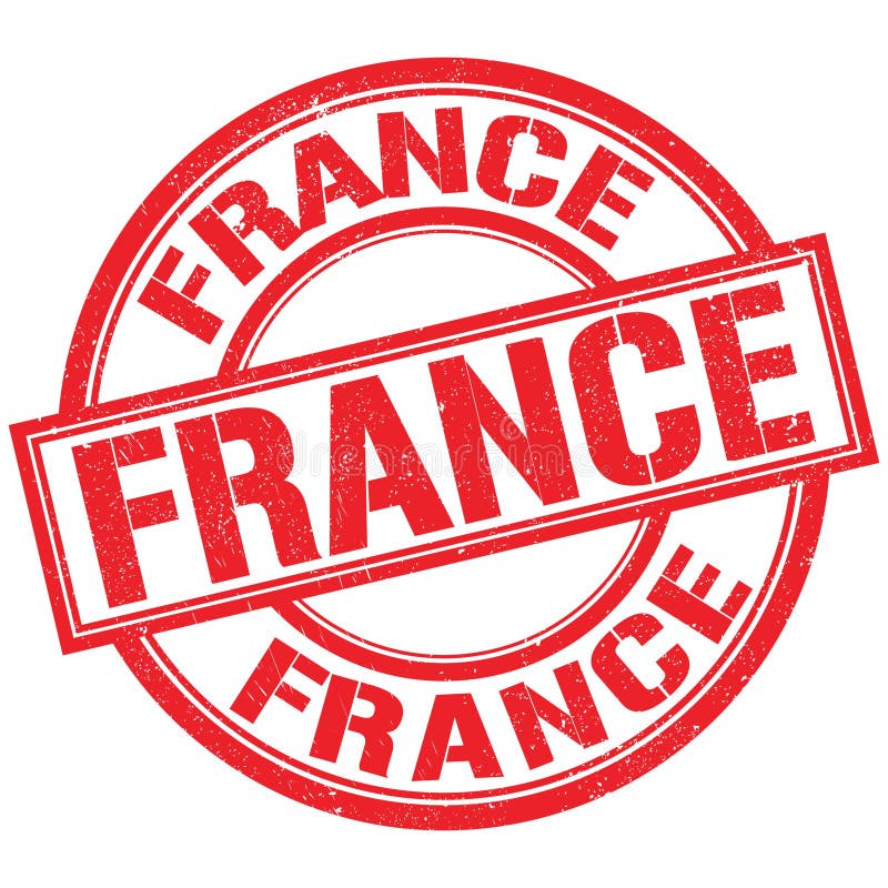 FRANCE Text Written on Red Stamp Sign Stock Illustration - Illustration ...