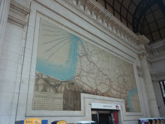 France Train Map in Bordeaux Editorial Stock Image - Image of bordeaux ...