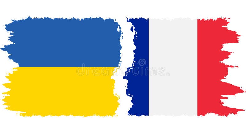 France and Ukraine Grunge Flags Connection Vector Stock Vector ...