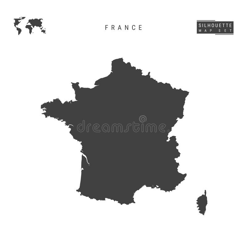 France Vector Map Isolated on White Background. High-Detailed Black ...