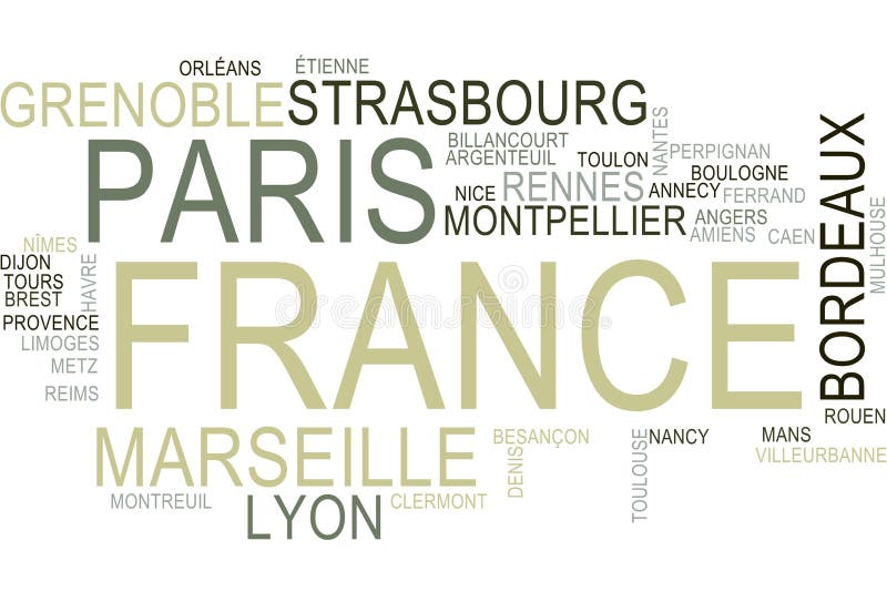 France word cloud stock illustration. Illustration of bordeaux - 140547349