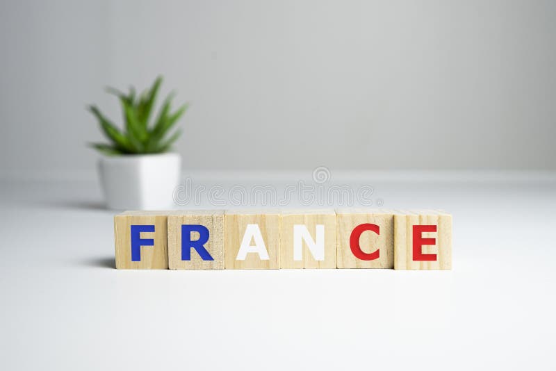 France, Word Om Wooden Cubes, France Text, White Background Stock Photo ...