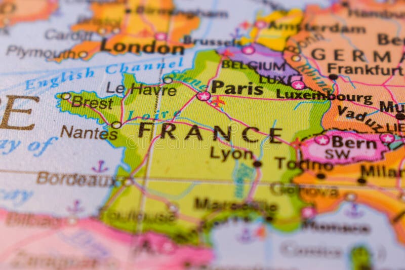 France on the World Map-Geo Political Map Stock Photo - Image of ...