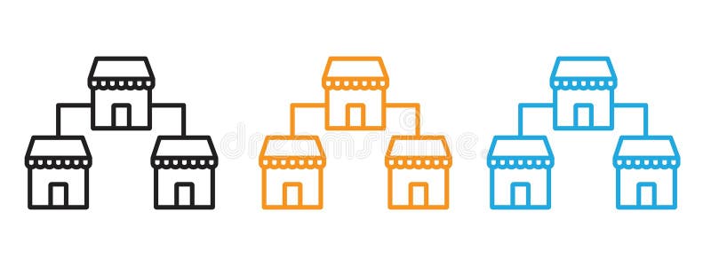 Franchise Icon Thin Line Illustration Set Stock Vector - Illustration ...