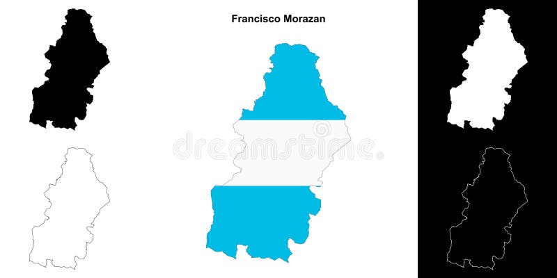 Francisco Morazan Outline Map Stock Vector - Illustration of department ...