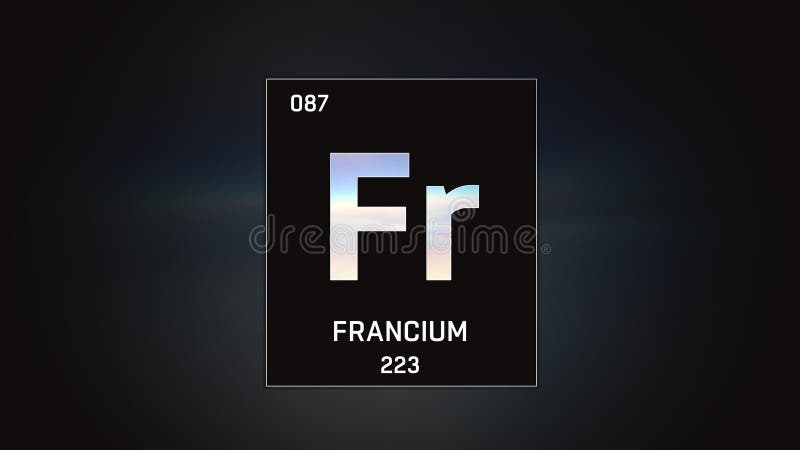 Francium As Element 87 of the Periodic Table 3D Illustration on Silver ...