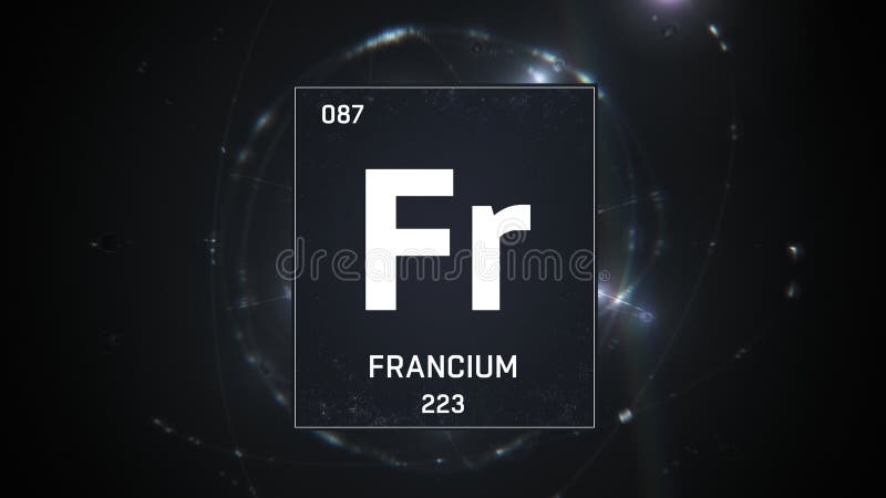 Francium As Element 87 of the Periodic Table 3D Illustration on Silver ...