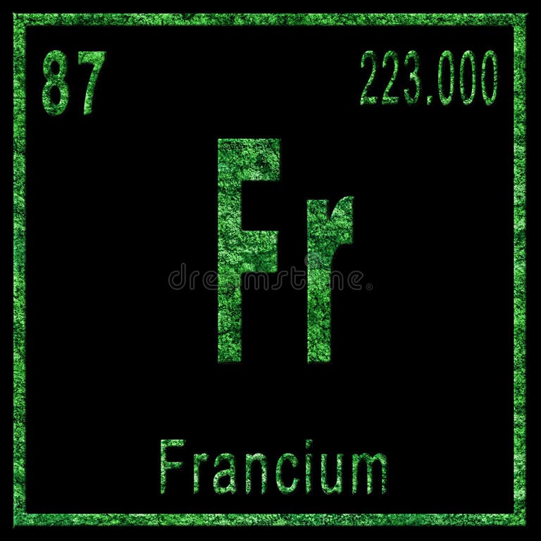 Francium Chemical Element, Green Edition Stock Illustration ...