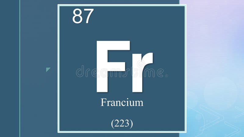 Francium Chemical Element Symbol on Blue Solid and Gradient Background ...