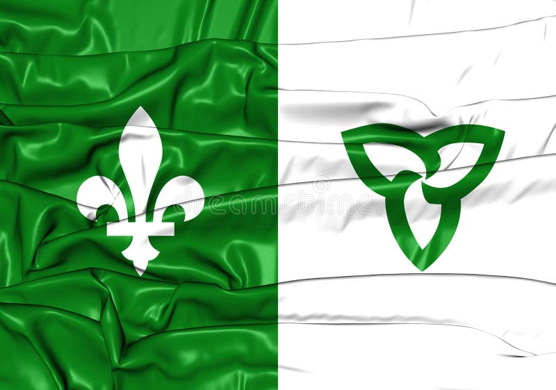 Franco-Ontarian Flag. Ontario, Canada Stock Illustration - Illustration ...