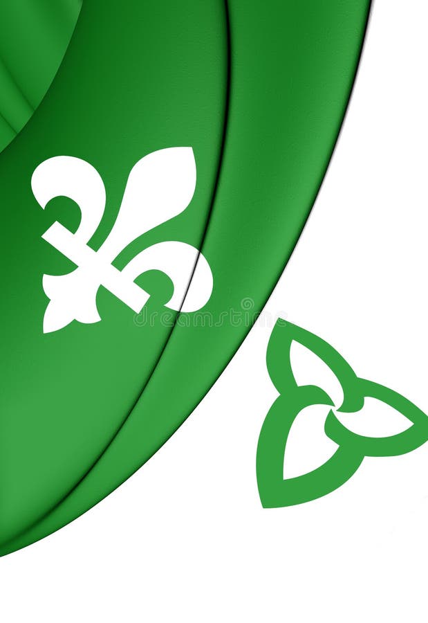 Franco-Ontarian Flag. Ontario, Canada Stock Illustration - Illustration ...