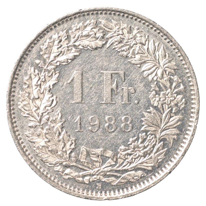 1 franco suizo de moneda foto de archivo. Imagen de ahorros - 91500652