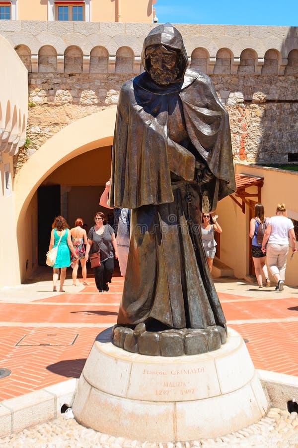 Francois Grimaldi Statue Disguised As a Monk with Frock in Fron ...