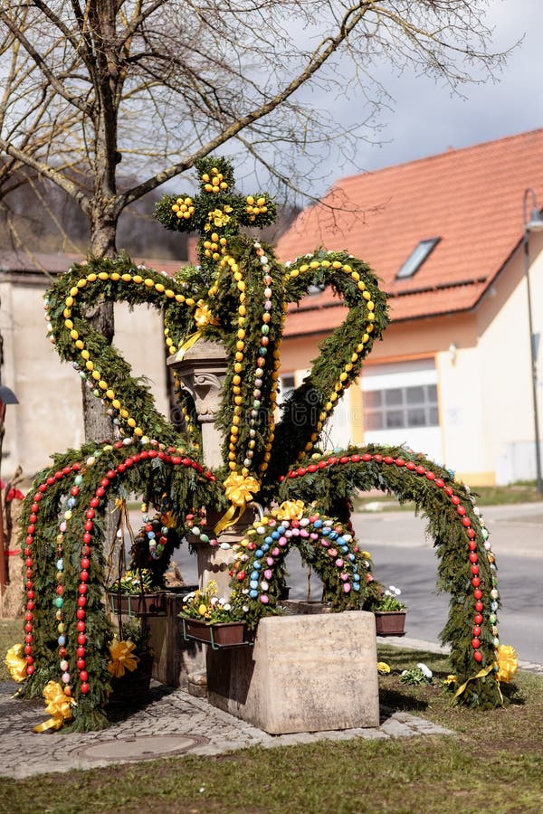 Franconian Easter Well editorial stock image. Image of custom - 53439549